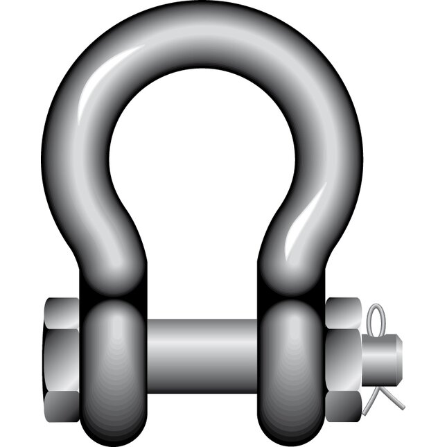 Yellow Pin Bow Shackles with Safety Bolt G-3163 | Lifting Gear UK
