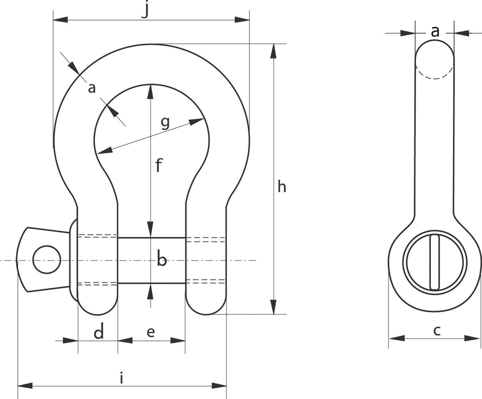 Green Pin Bow Shackles w. Screw Pin G-4161 | Lifting Gear UK